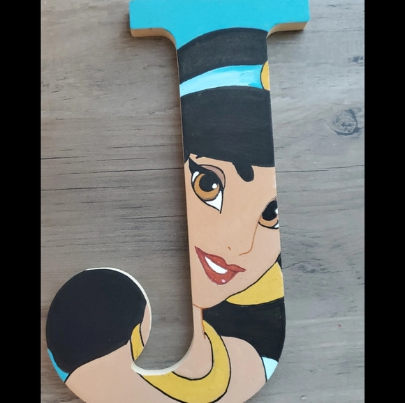 Disney | Accents | Hand Painted Princess Jasmine Letter Art | Poshmark